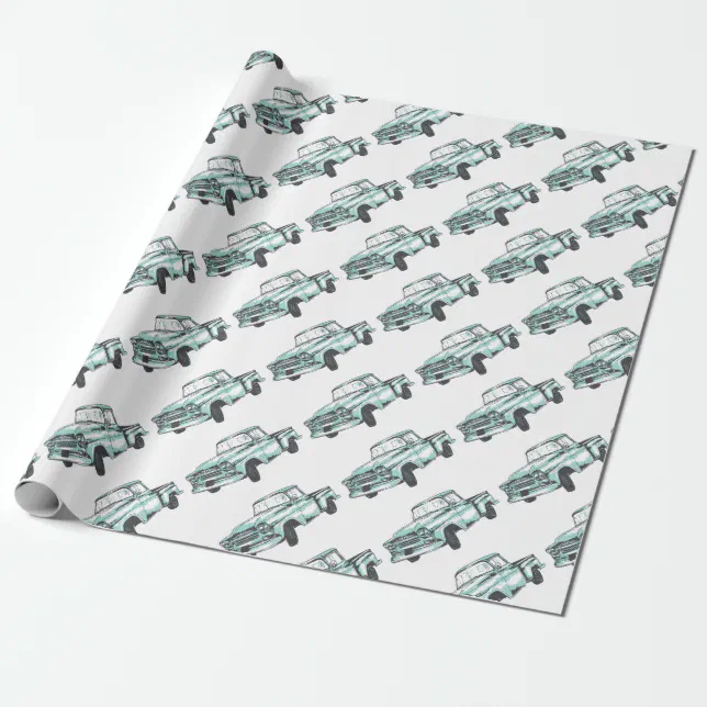 Vintage Truck Illustration Wrapping Paper | Zazzle