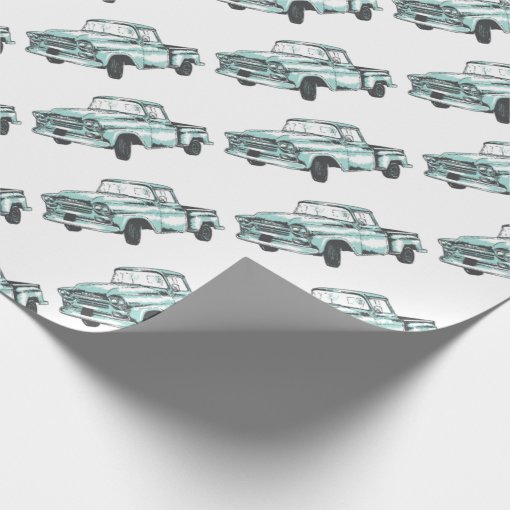 Vintage Truck Illustration Wrapping Paper | Zazzle