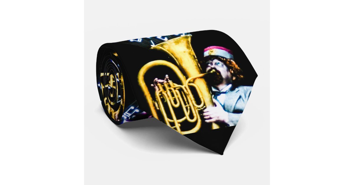 Vintage Tuba Player and Singer Music Notes Neck Tie | Zazzle