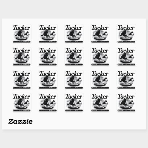 Vintage Tucker Motor Car Logo Square Stickers Zazzle