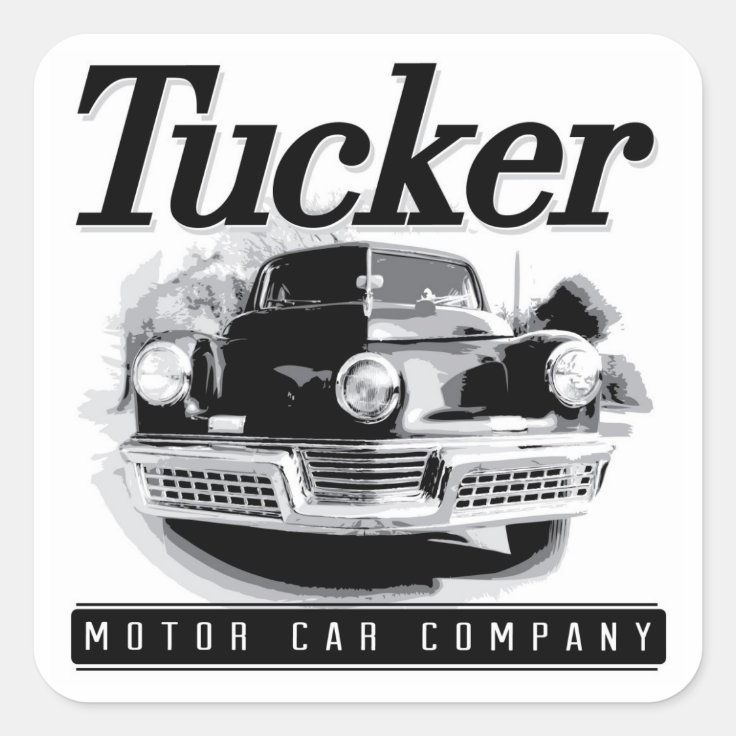 Vintage Tucker Motor Car Logo Square Stickers Zazzle