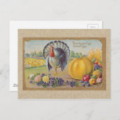 vintage turkey and greeting postcard | Zazzle