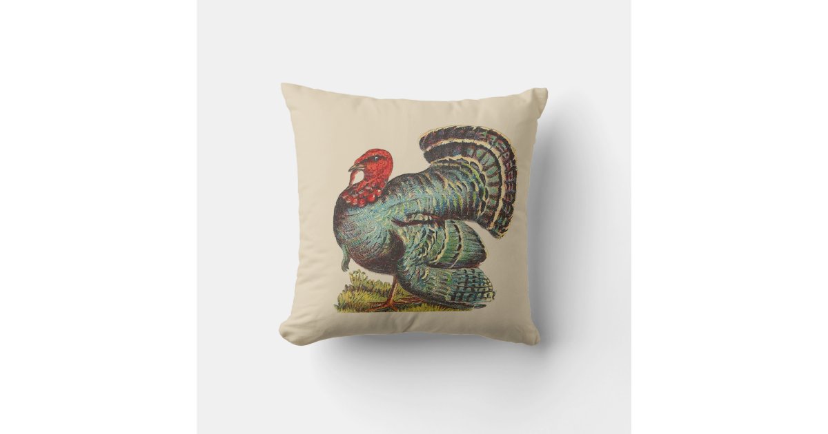 Vintage Turkey Throw Pillow | Zazzle