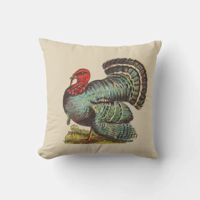 Vintage Turkey Throw Pillow | Zazzle