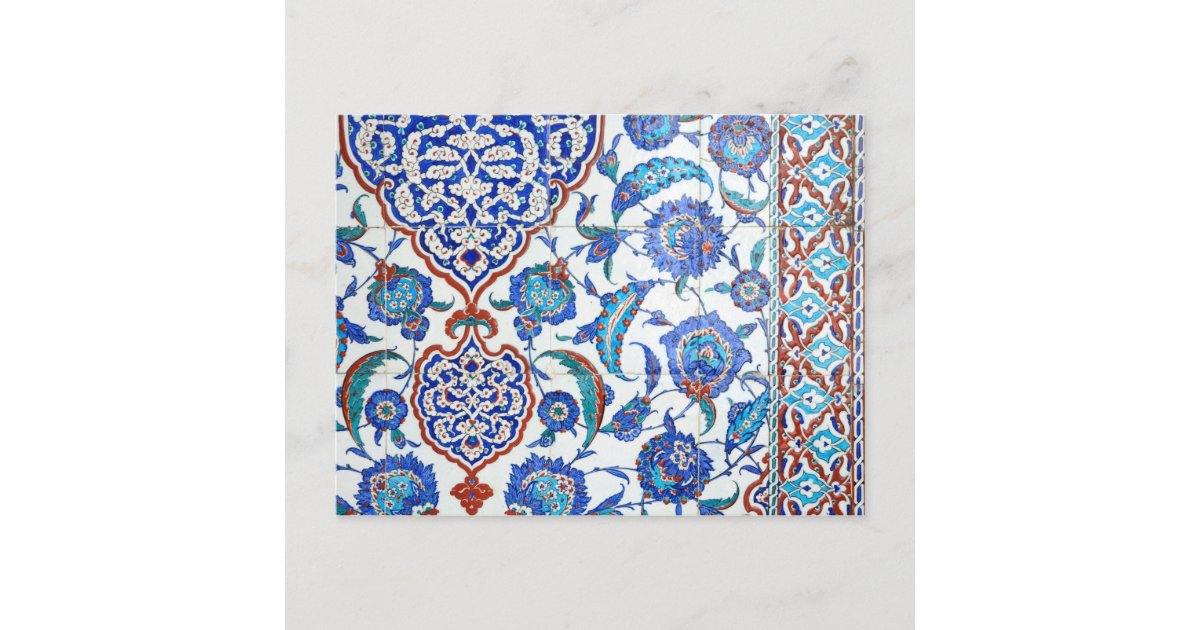 Vintage turkish tiles postcard | Zazzle