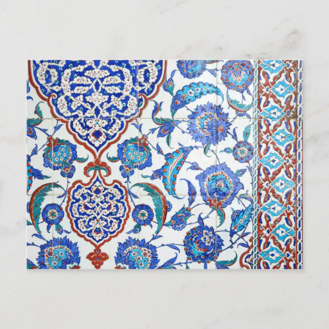Vintage turkish tiles postcard | Zazzle