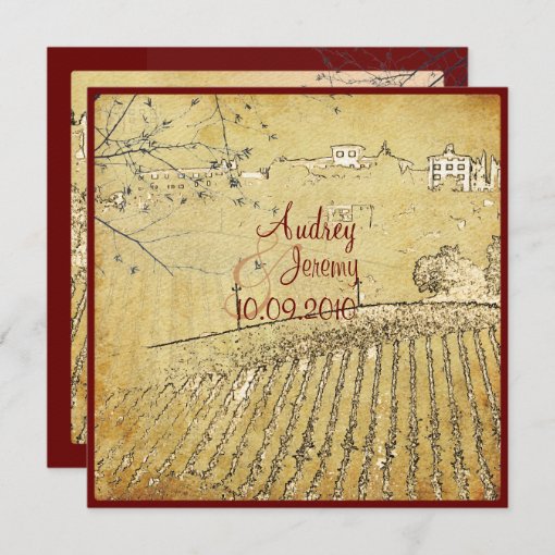 Vintage, Tuscany Vinyard/wedding invitations | Zazzle