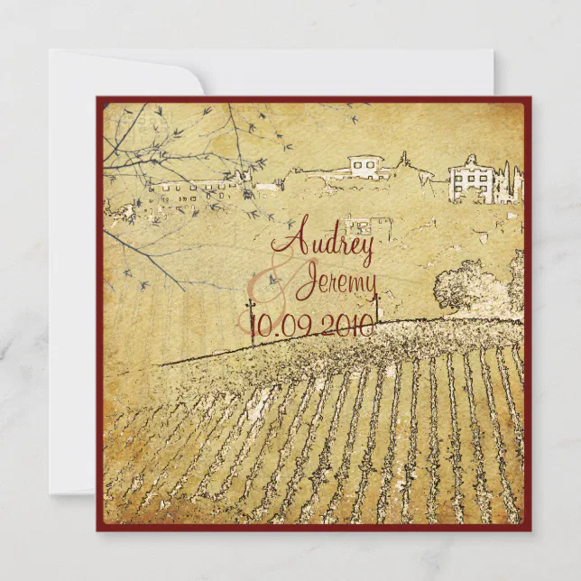 Vintage, Tuscany Vinyard/wedding invitations | Zazzle