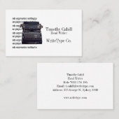 Vintage Typewriter Business Card | Zazzle
