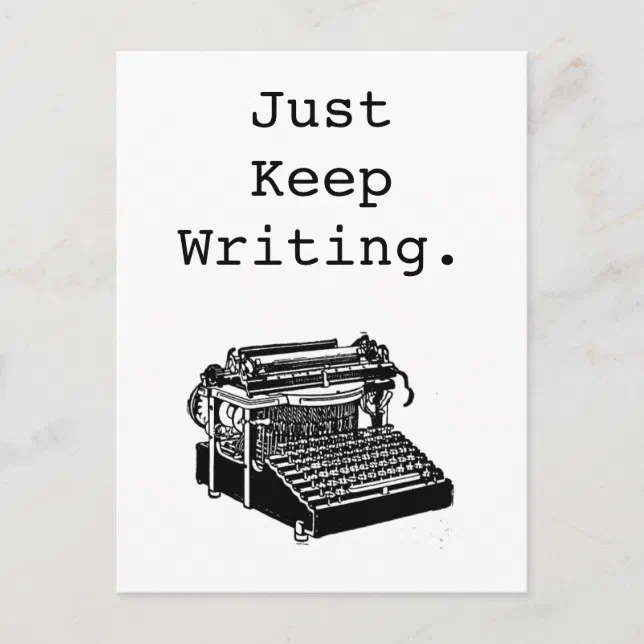 Vintage Typewriter Just Keep Writing Postcard | Zazzle