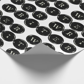 Vintage Typewriter Keys Pattern | Writer Wrapping Paper | Zazzle