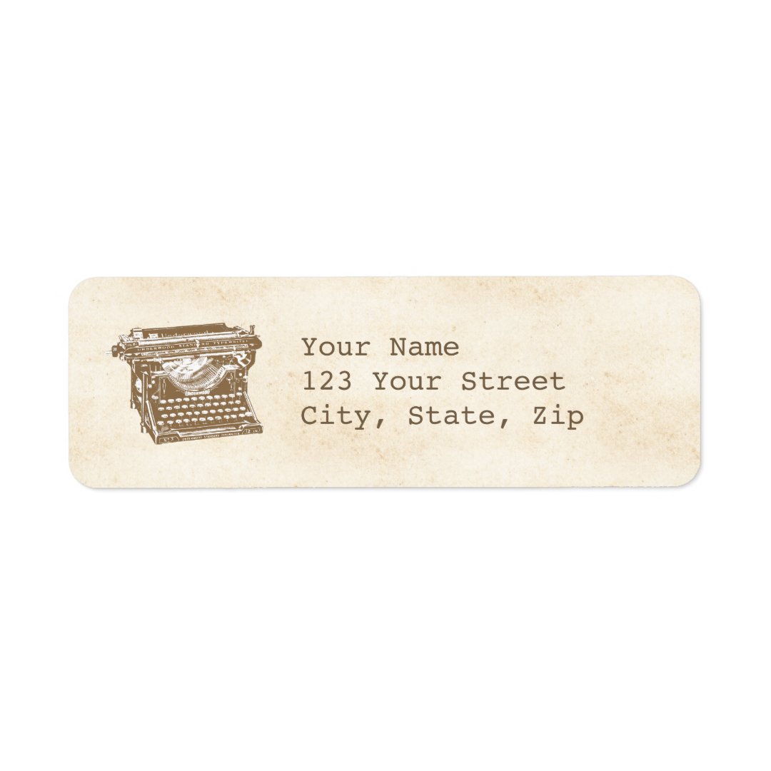 Vintage Typewriter Label | Zazzle