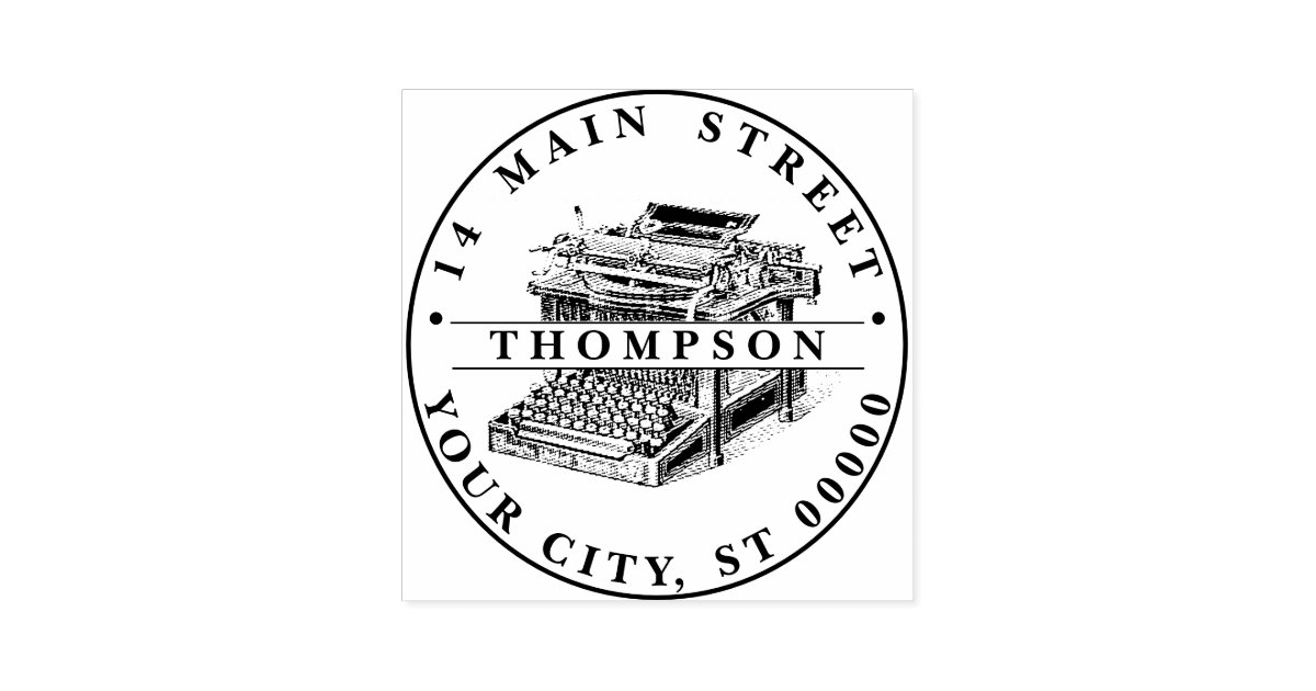 Vintage Typewriter Lithograph Self-inking Stamp | Zazzle