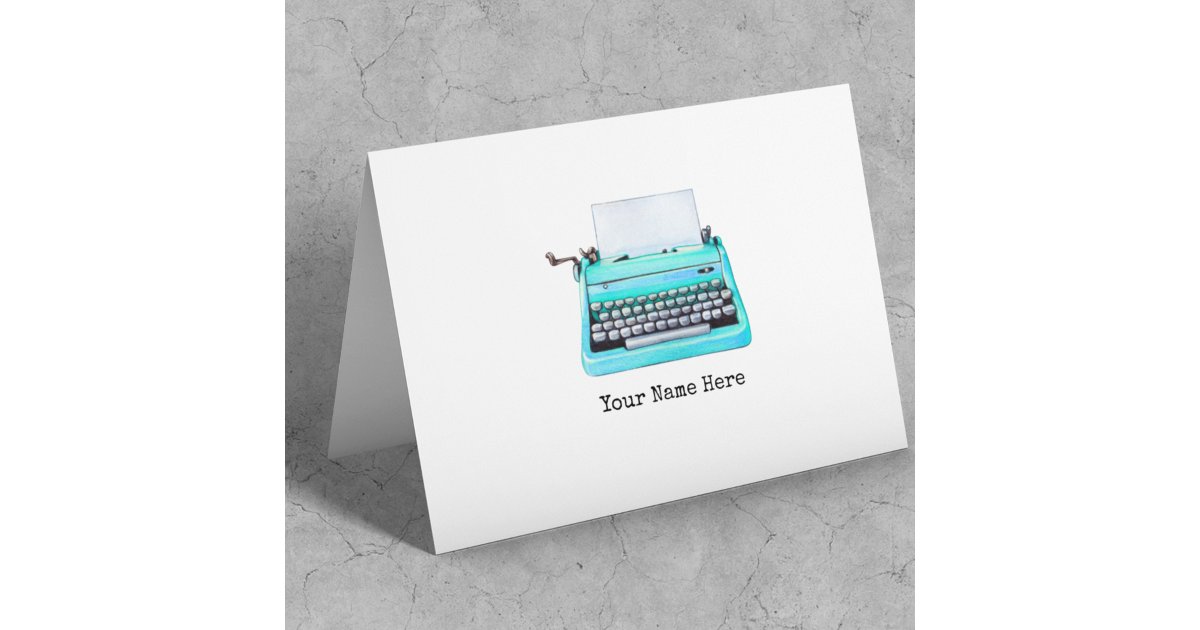 Vintage Typewriter Personalized Academic Retro Note Card | Zazzle