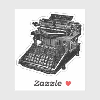 Vintage Typewriter Vinyl Sticker | Zazzle