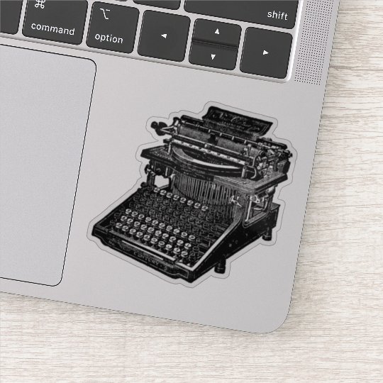 Vintage Typewriter Vinyl Sticker | Zazzle.com
