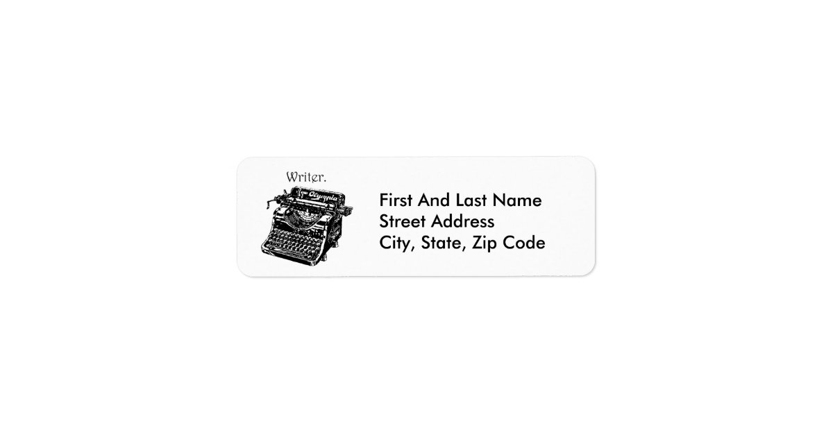 Vintage Typewriter Writer Ink Drawing Sketch Label | Zazzle