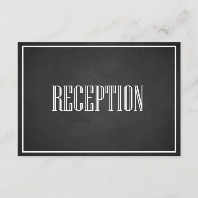 VINTAGE TYPOGRAPHY CHALKBOARD RECEPTION CARD | Zazzle