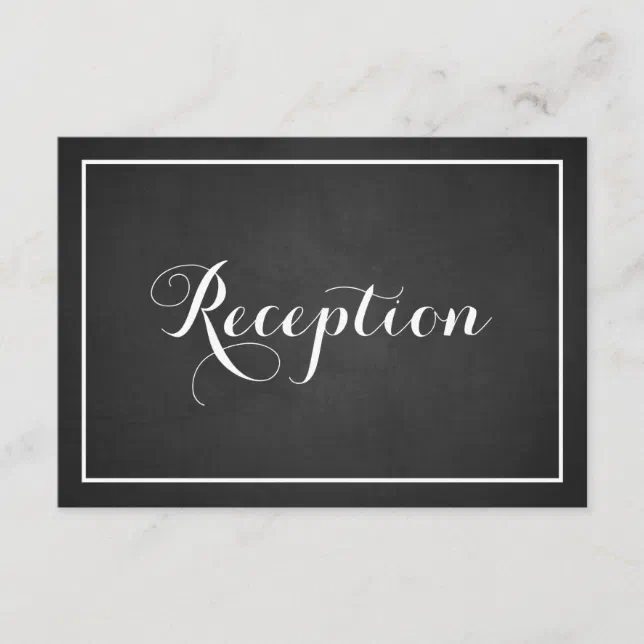 Vintage Typography Chalkboard Reception Card | Zazzle