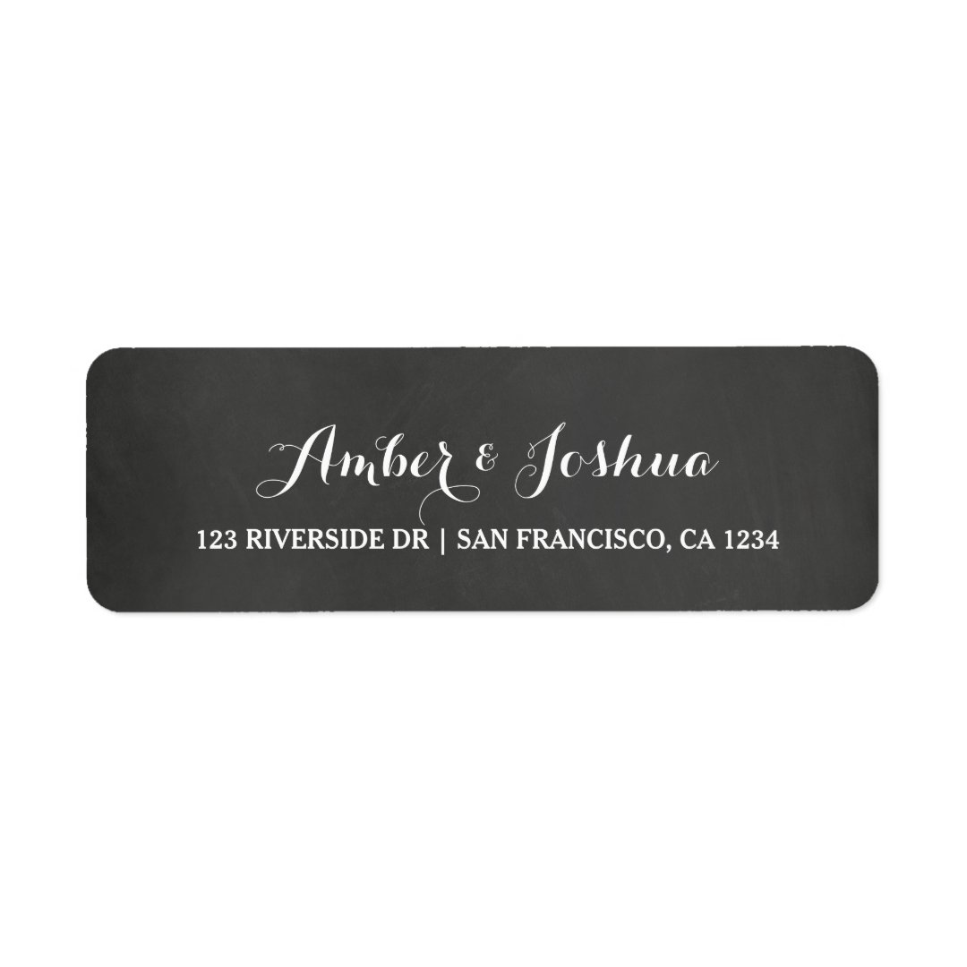 Vintage Typography Chalkboard Return Address Label | Zazzle