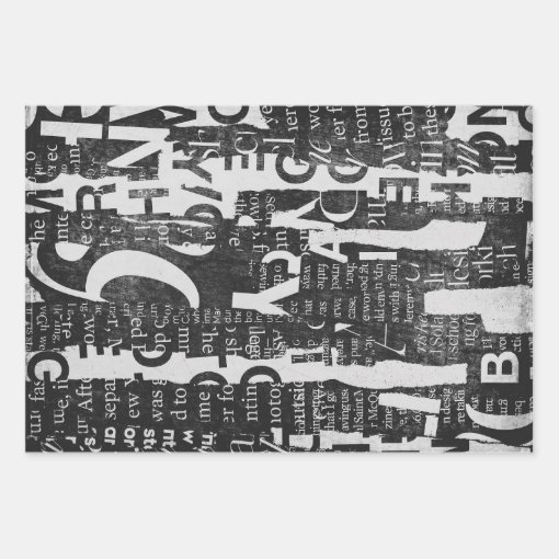 Vintage Typography Wrapping paper for decoupage | Zazzle
