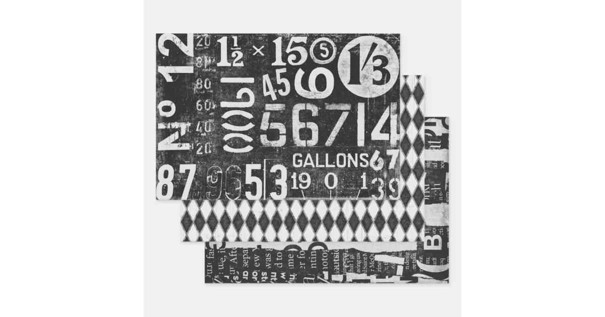 Vintage Typography Wrapping paper for decoupage | Zazzle