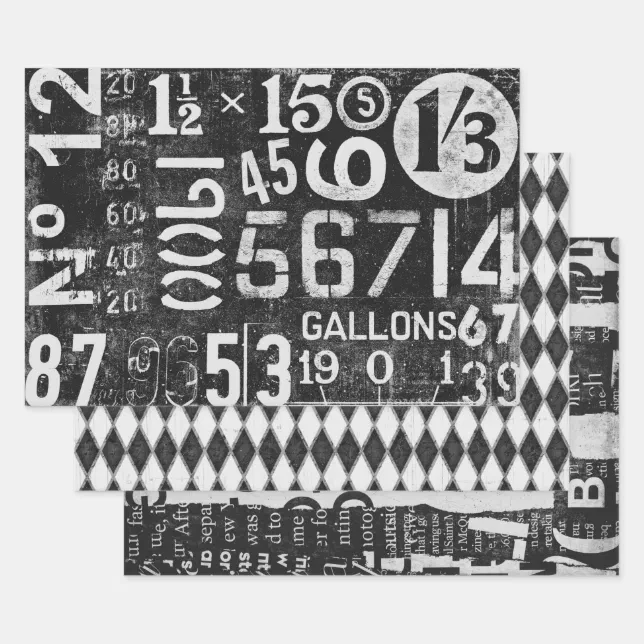 Vintage Typography Wrapping paper for decoupage | Zazzle