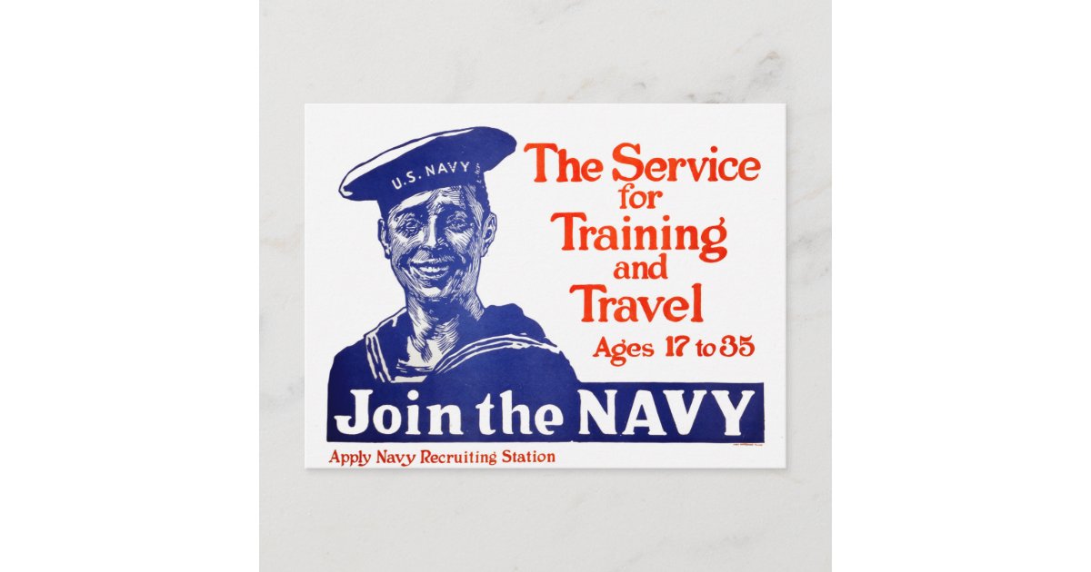 Vintage U.S. Navy Recruiting Poster Postcard | Zazzle