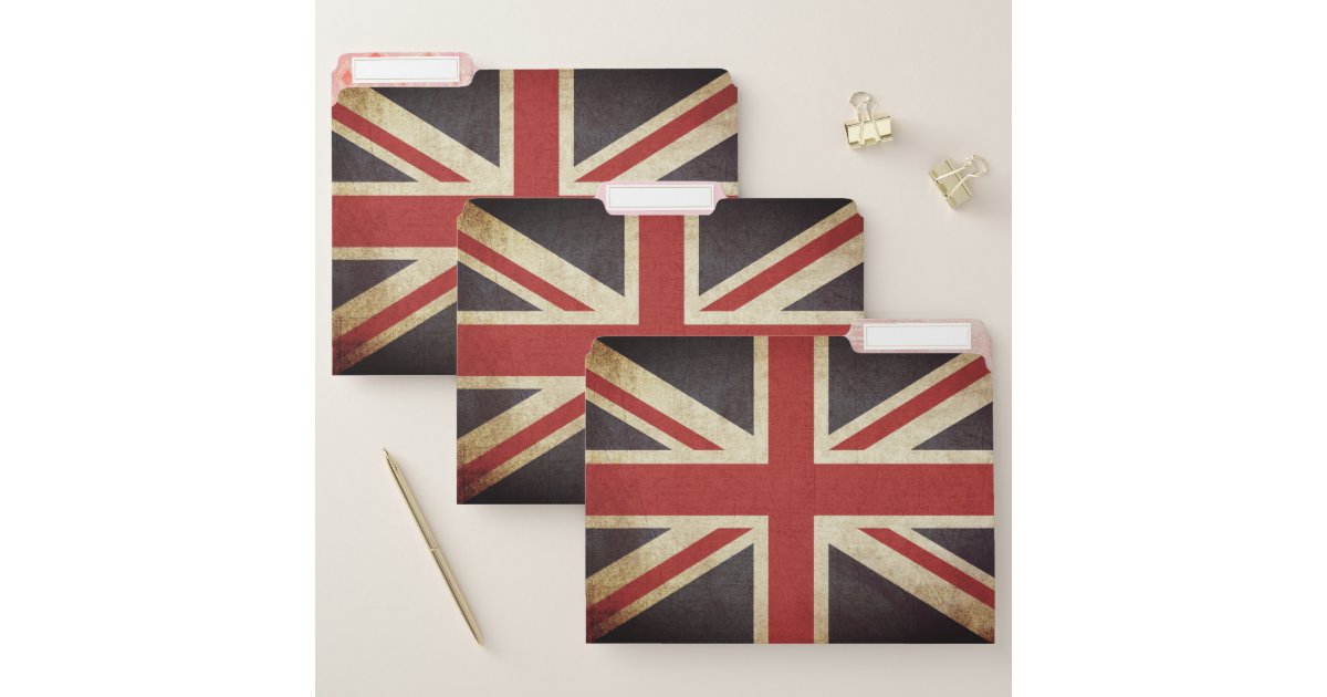 Vintage UK Flag Union Jack Posh File Folder Set | Zazzle