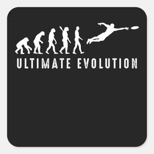 Vintage Ultimate Frisbee Sport Evolution Square Sticker | Zazzle