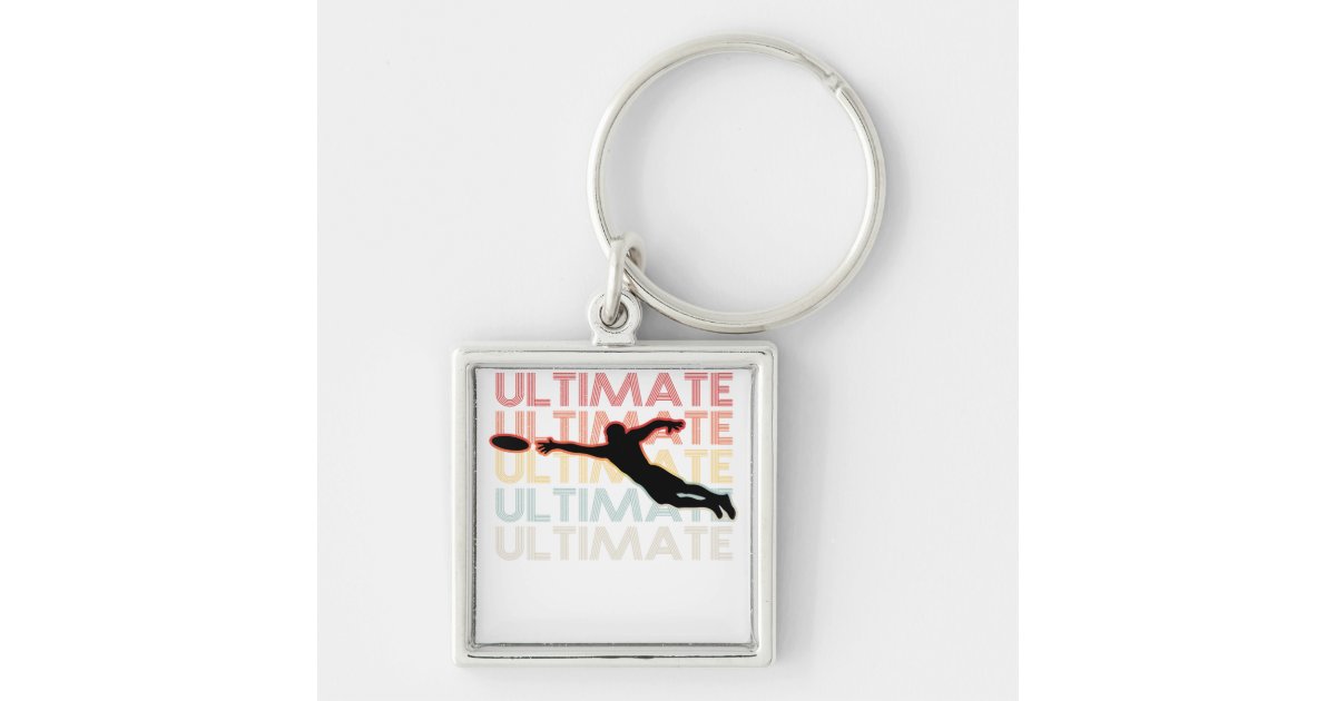 Vintage Ultimate Frisbee Sport Retro Keychain | Zazzle
