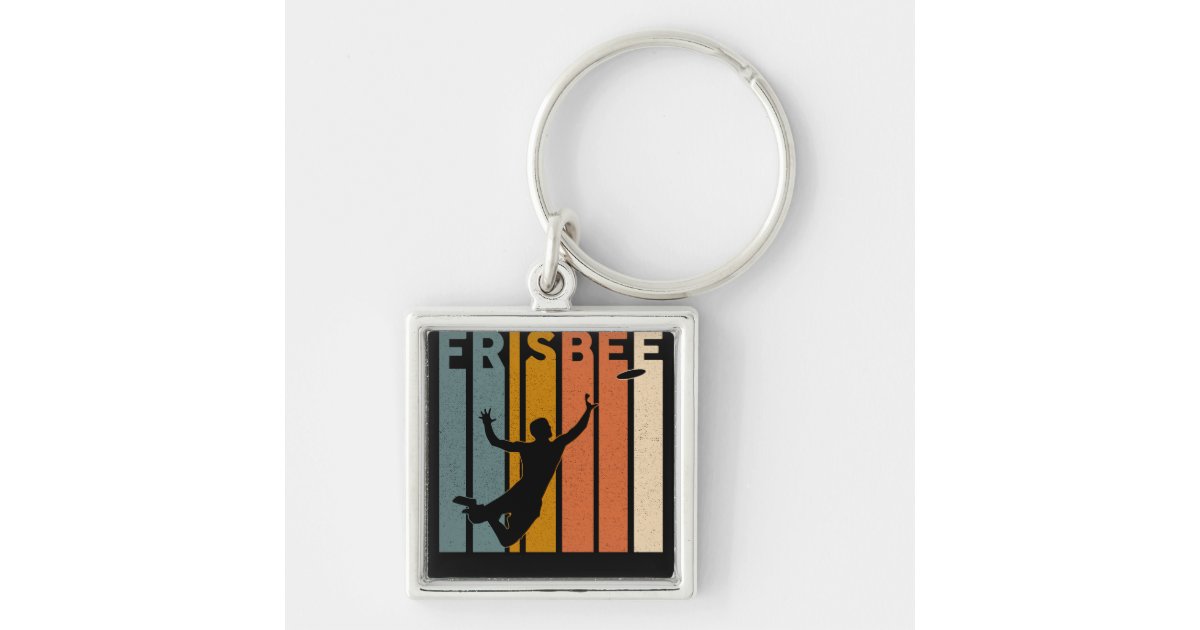 Vintage Ultimate Frisbee Sport Retro Keychain | Zazzle