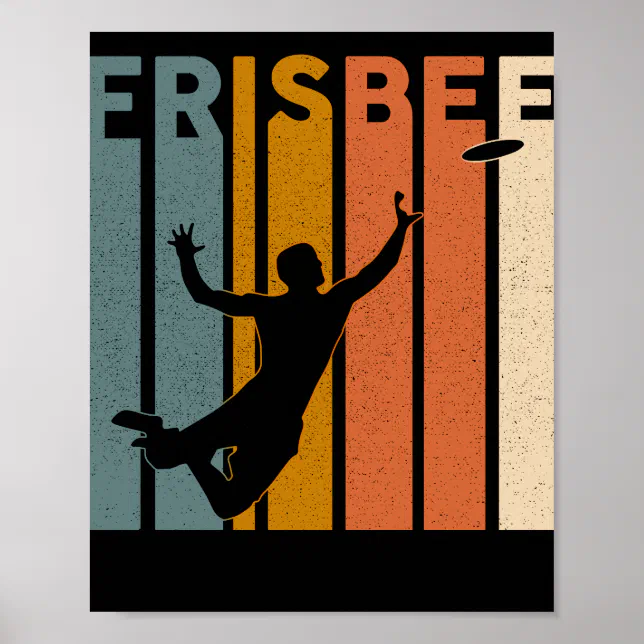 Vintage Ultimate Frisbee Sport Retro Poster | Zazzle