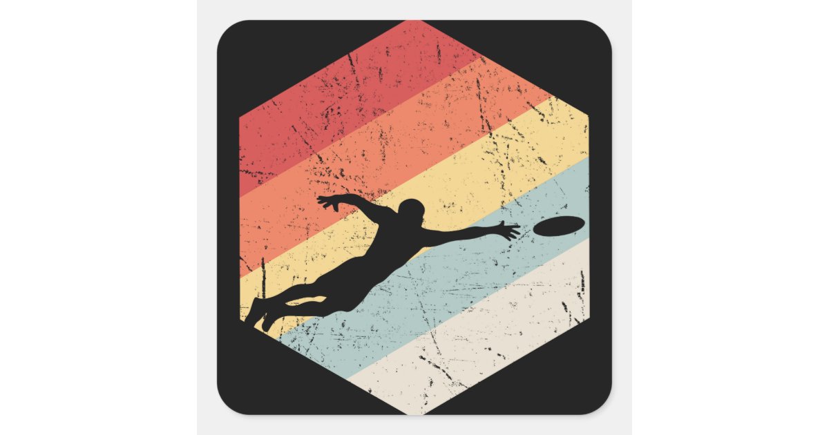 Vintage Ultimate Frisbee Sport Retro Square Sticker | Zazzle