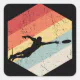 Vintage Ultimate Frisbee Sport Retro Square Sticker | Zazzle