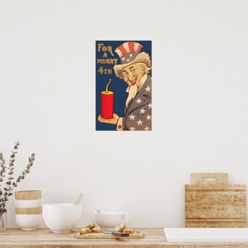 Vintage Uncle Sam 4th of July Poster | Zazzle