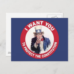 Vintage Uncle Sam I WANT YOU - Constitution Postcard | Zazzle
