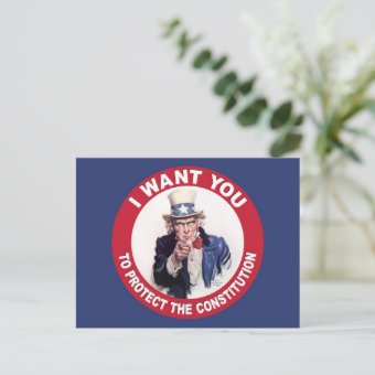 Vintage Uncle Sam I WANT YOU - Constitution Postcard | Zazzle