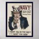 Vintage Uncle Sam Navy WW1 Recruiting Poster | Zazzle