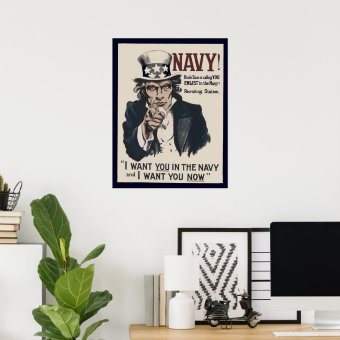 Vintage Uncle Sam Navy WW1 Recruiting Poster | Zazzle