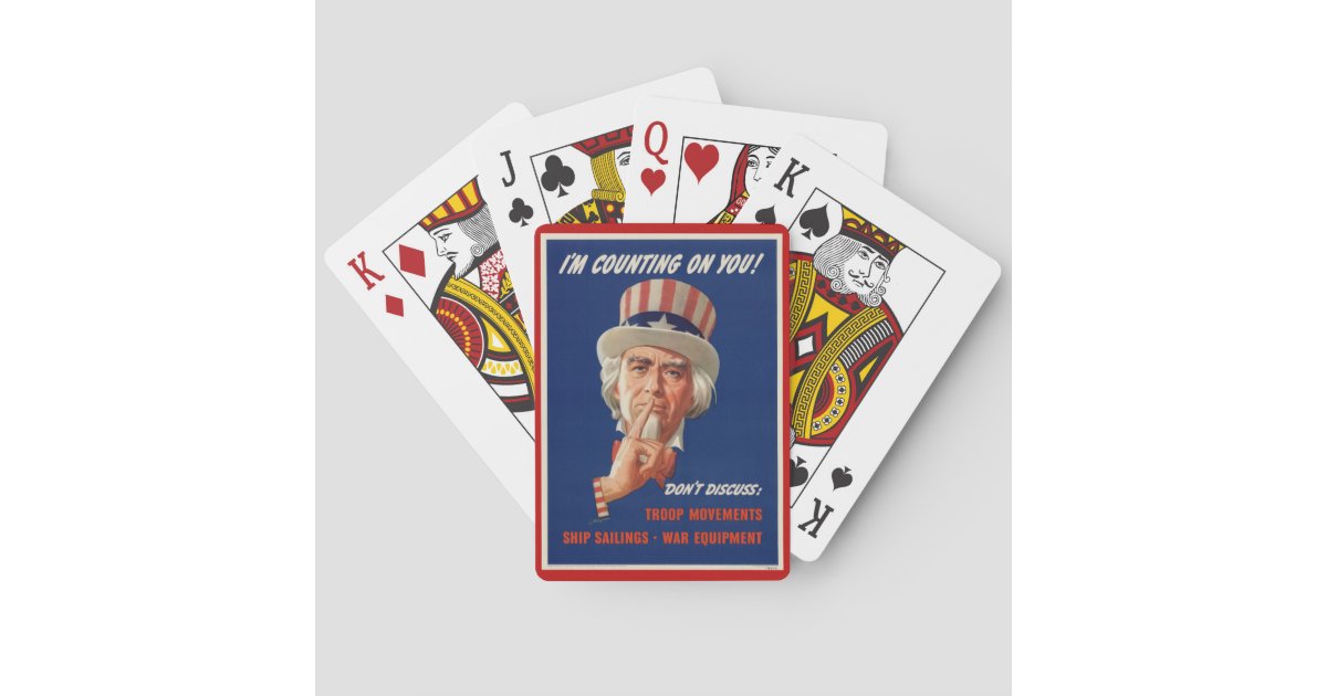 Vintage Uncle Sam Security Playing Cards | Zazzle