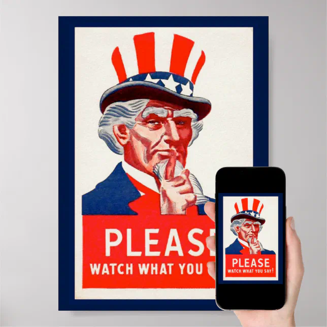 Vintage Uncle Sam WW2 Propaganda Poster | Zazzle