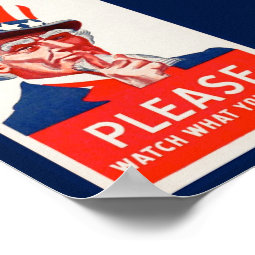 Vintage Uncle Sam WW2 Propaganda Poster | Zazzle