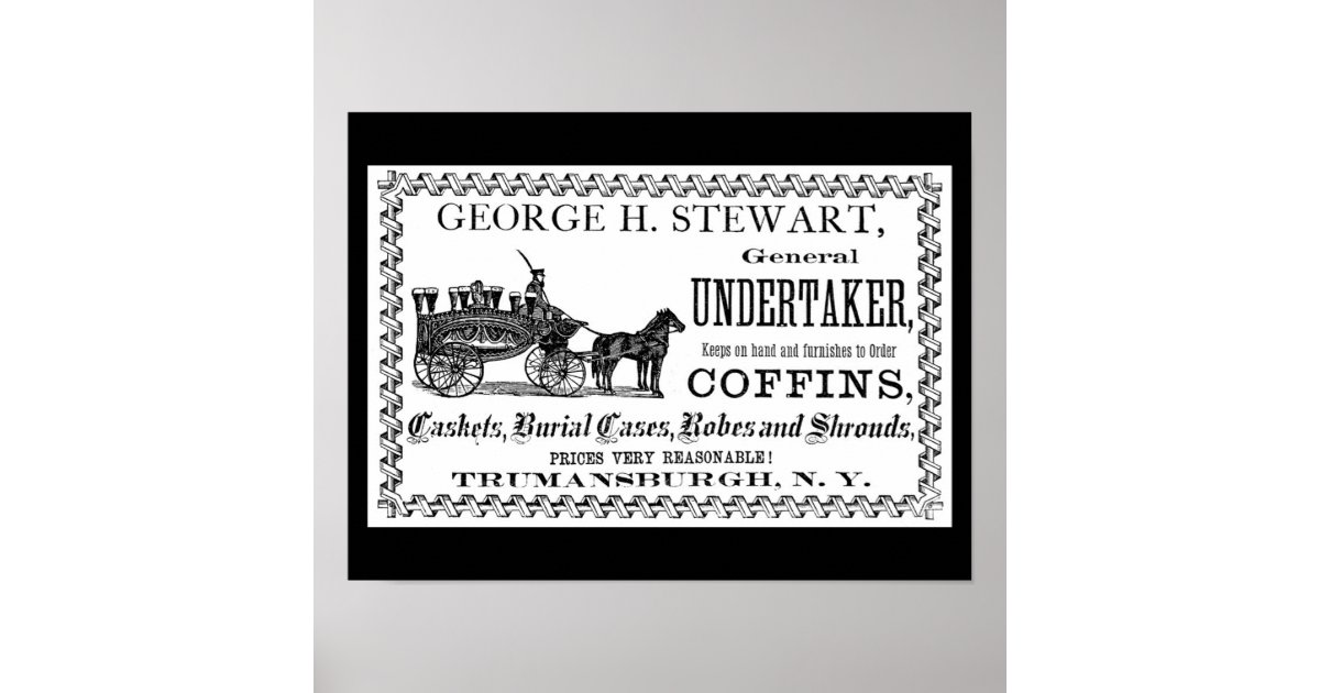 Vintage Undertaker Advertisement Poster | Zazzle