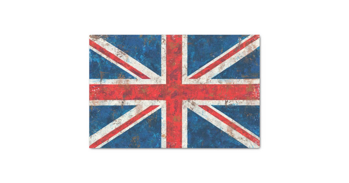Vintage Union Jack Distressed Flag Tissue Paper | Zazzle