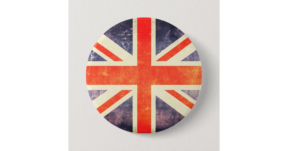 Vintage Union Jack flag Button | Zazzle