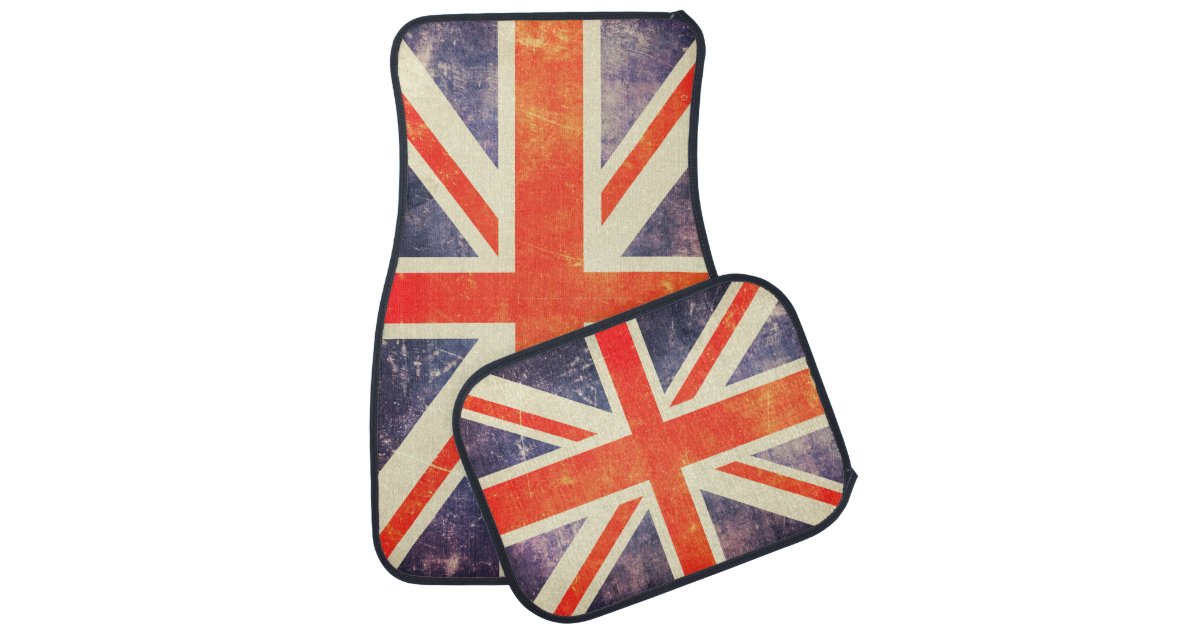 Vintage Union Jack flag Car Floor Mat | Zazzle