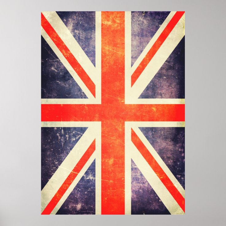 Vintage union Jack flag Poster | Zazzle