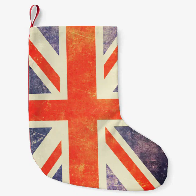 Vintage Union Jack flag Small Christmas Stocking | Zazzle
