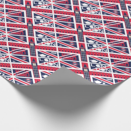 Vintage Union Jack UK Flag with London Decoration Wrapping Paper | Zazzle